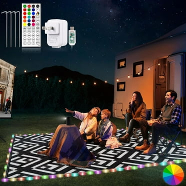 SIXHOME 8x10 Feet Waterproof Outdoor Rug with Led Light Strips ...