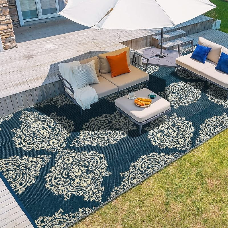 Outdoor Rug, 5x8ft Waterproof Reversible Mat Indoor Outdoor Rugs Carpet ...