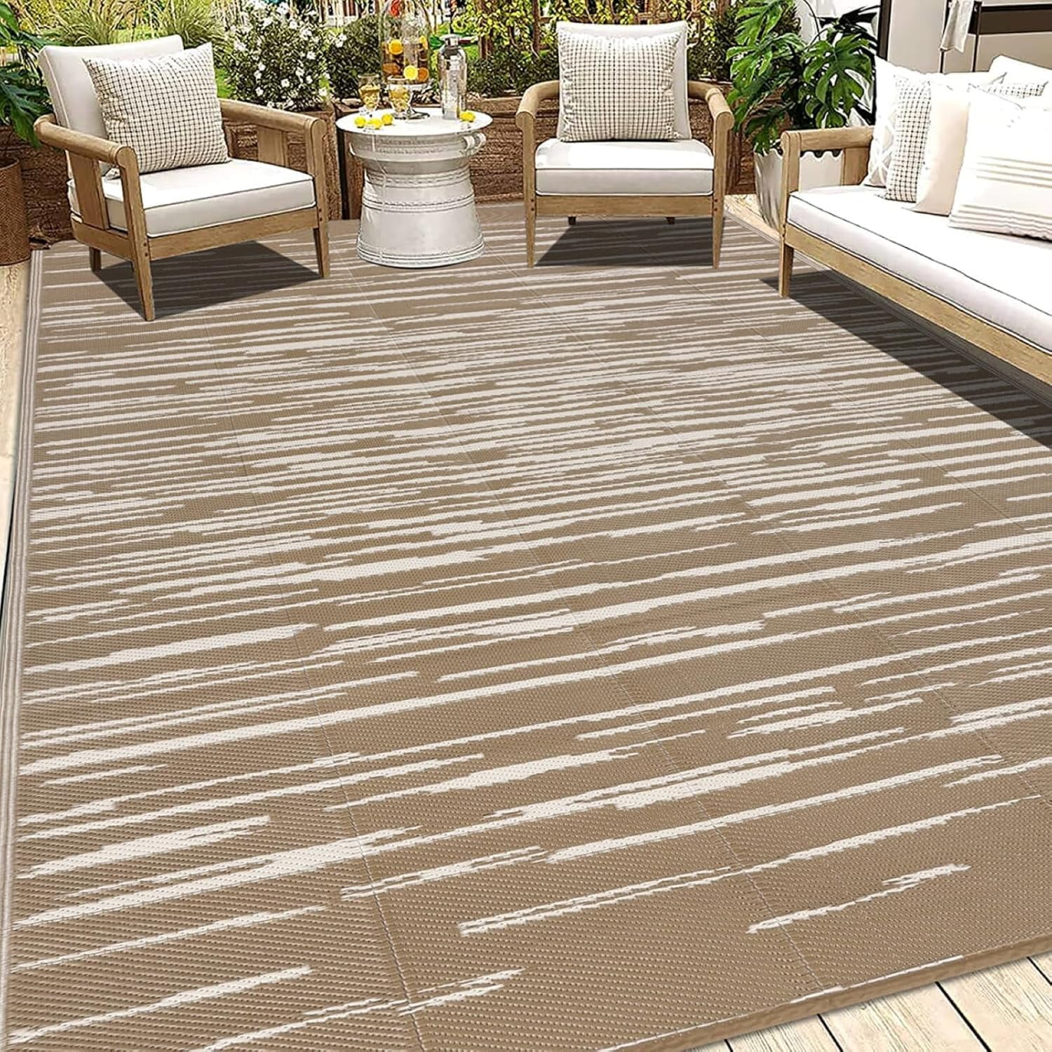 Outdoor Rug 6'x9' for Patios Clearance Waterproof Patio Mat Plastic ...