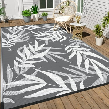 SIXHOME 9'x12' Waterproof Rug with LED, Reversible for Outdoor/Patio ...