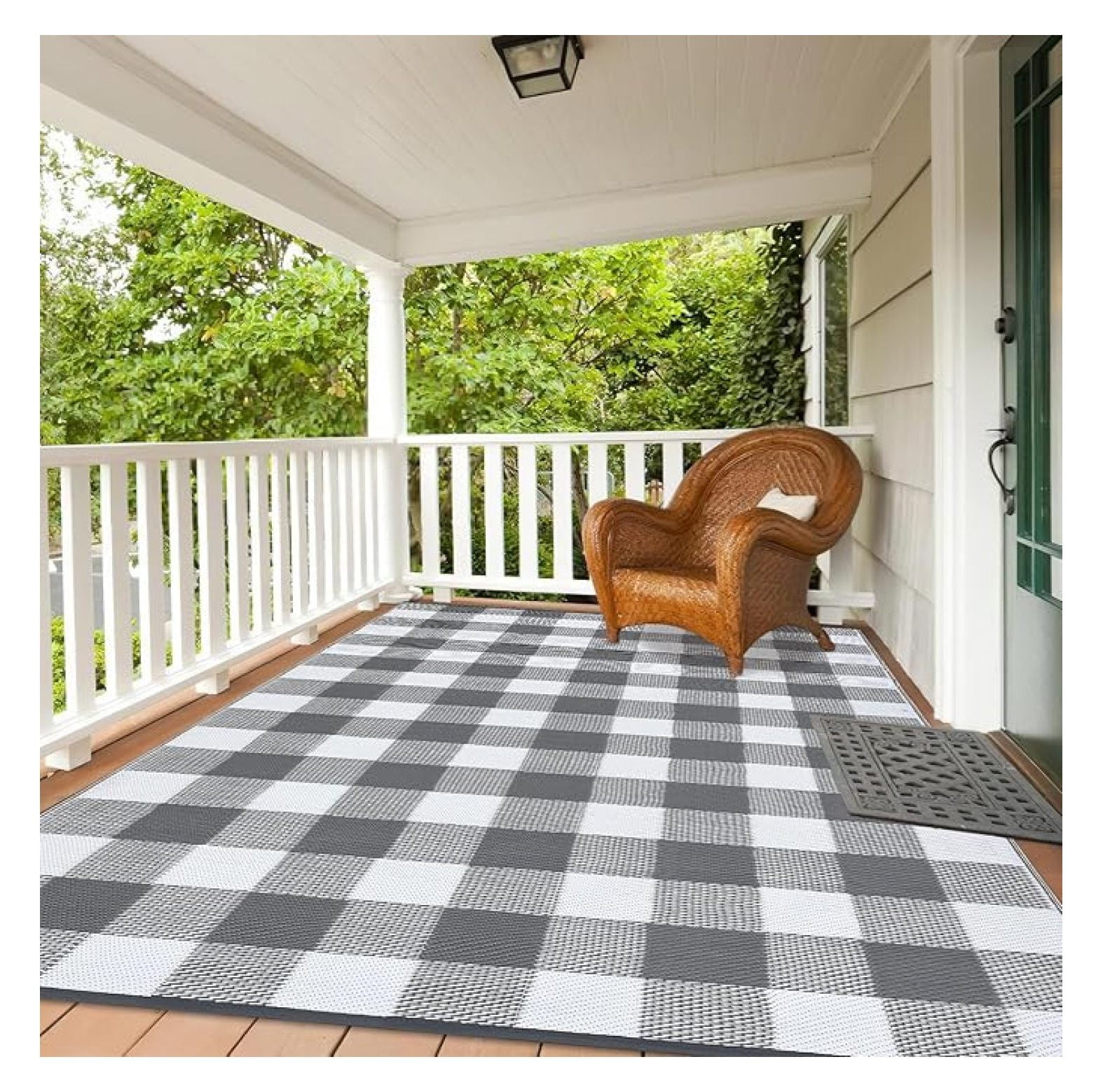 Outdoor Rug 8x10 Patio Waterproof Plastic Straw Rug Camping Rugs for ...