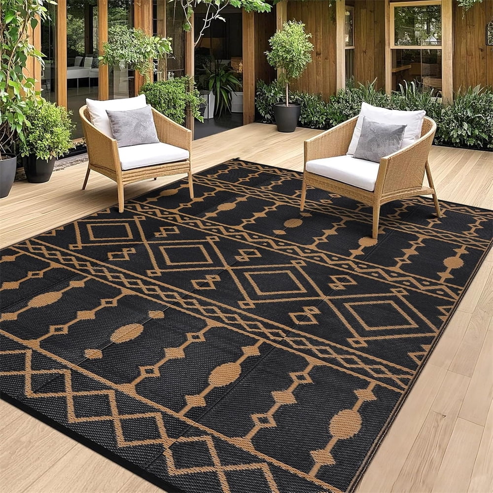Outdoor Rug, 8x10FT/9x12 FT/9x18 FT Reversible Plastic Camping Rugs ...