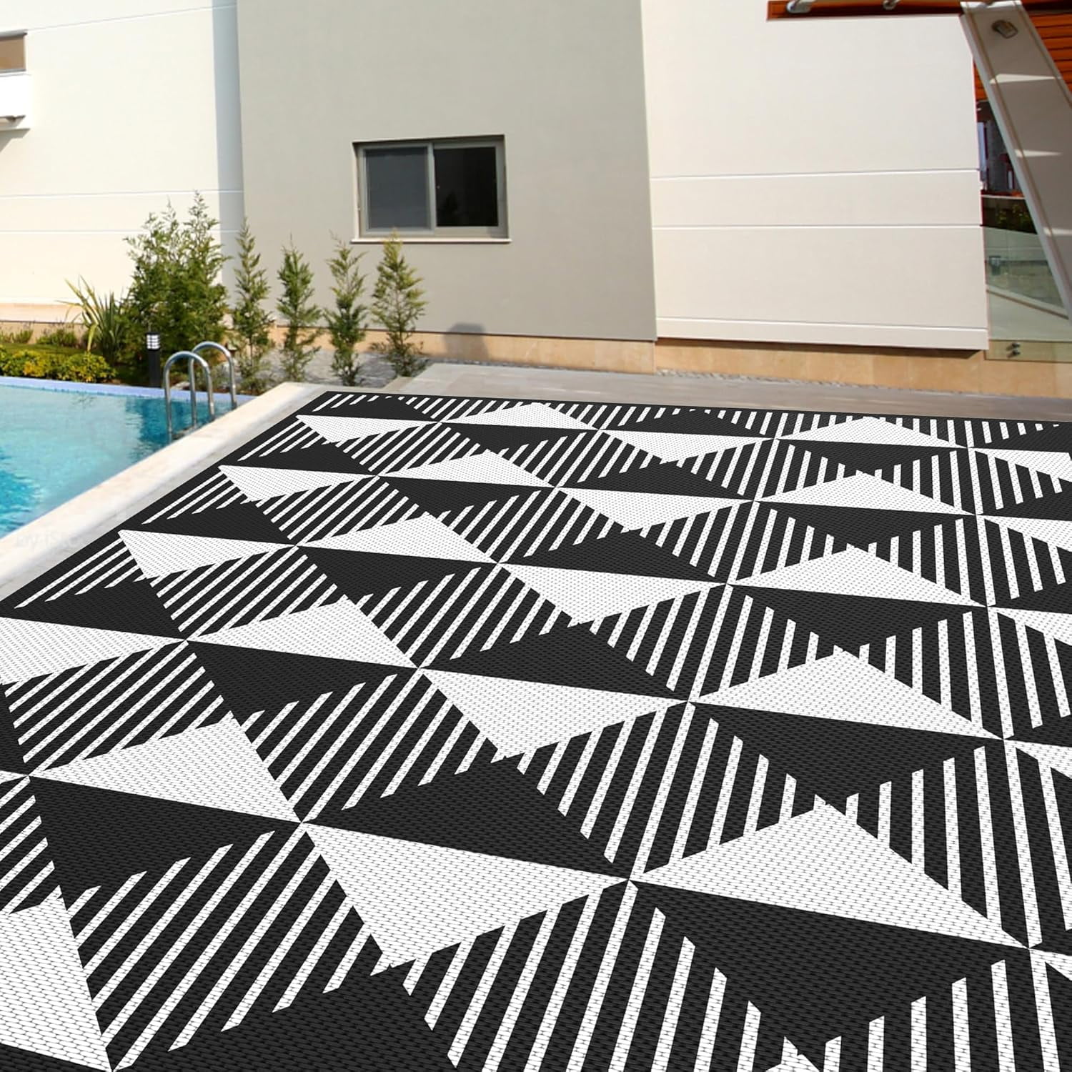 Outdoor Rug 9x12ft - Waterproof Outdoor Plastic Straw Rug Lightweight ...