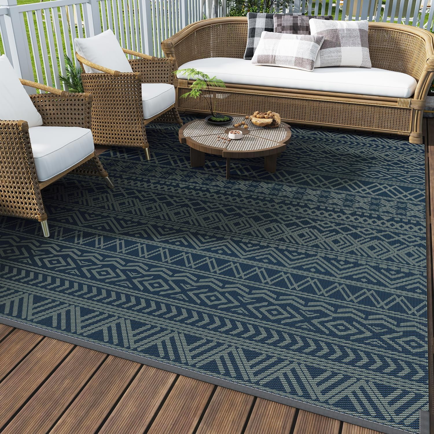 Outdoor Rug Carpet Waterproof 5x8 Outdoor Patio Rug Mat Reverisble ...
