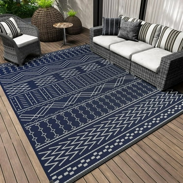 SIXHOME 9'x12' Waterproof Rug with LED, Reversible for Outdoor/Patio ...
