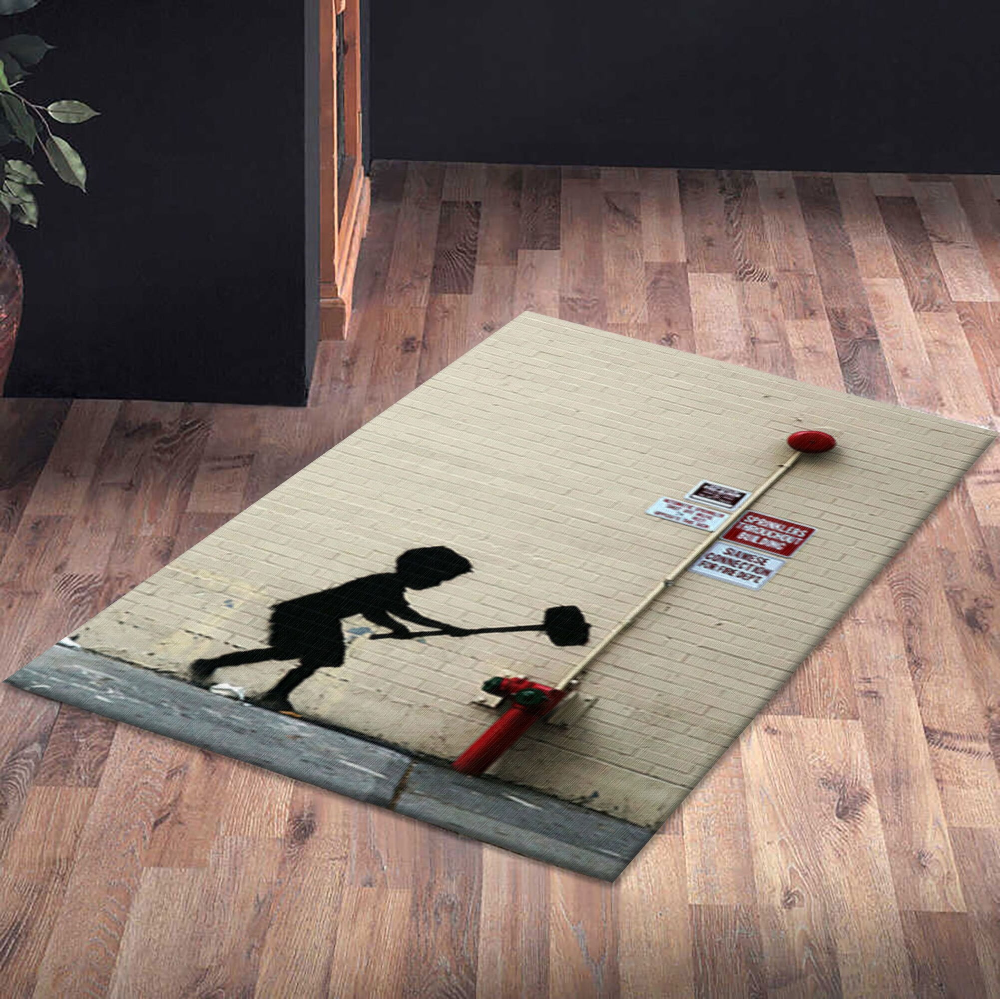Outdoor Rug, Dining Room Rug, Kitchen Rug, Non Slip Rug, Banksy Boy ...