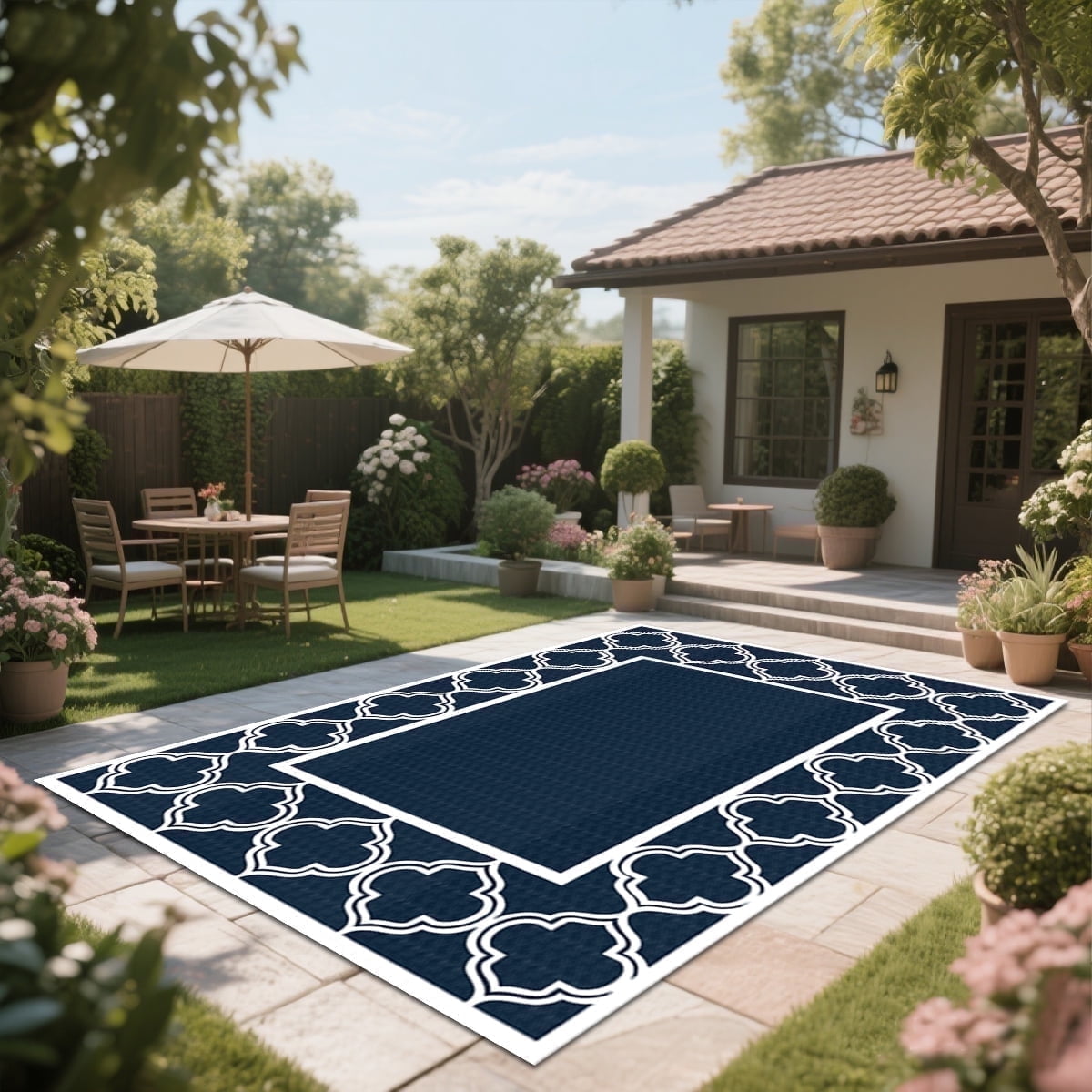 Outdoor Rugs Waterproof Plastic Straw Mat 9'x12' Reversible Patio Deck ...