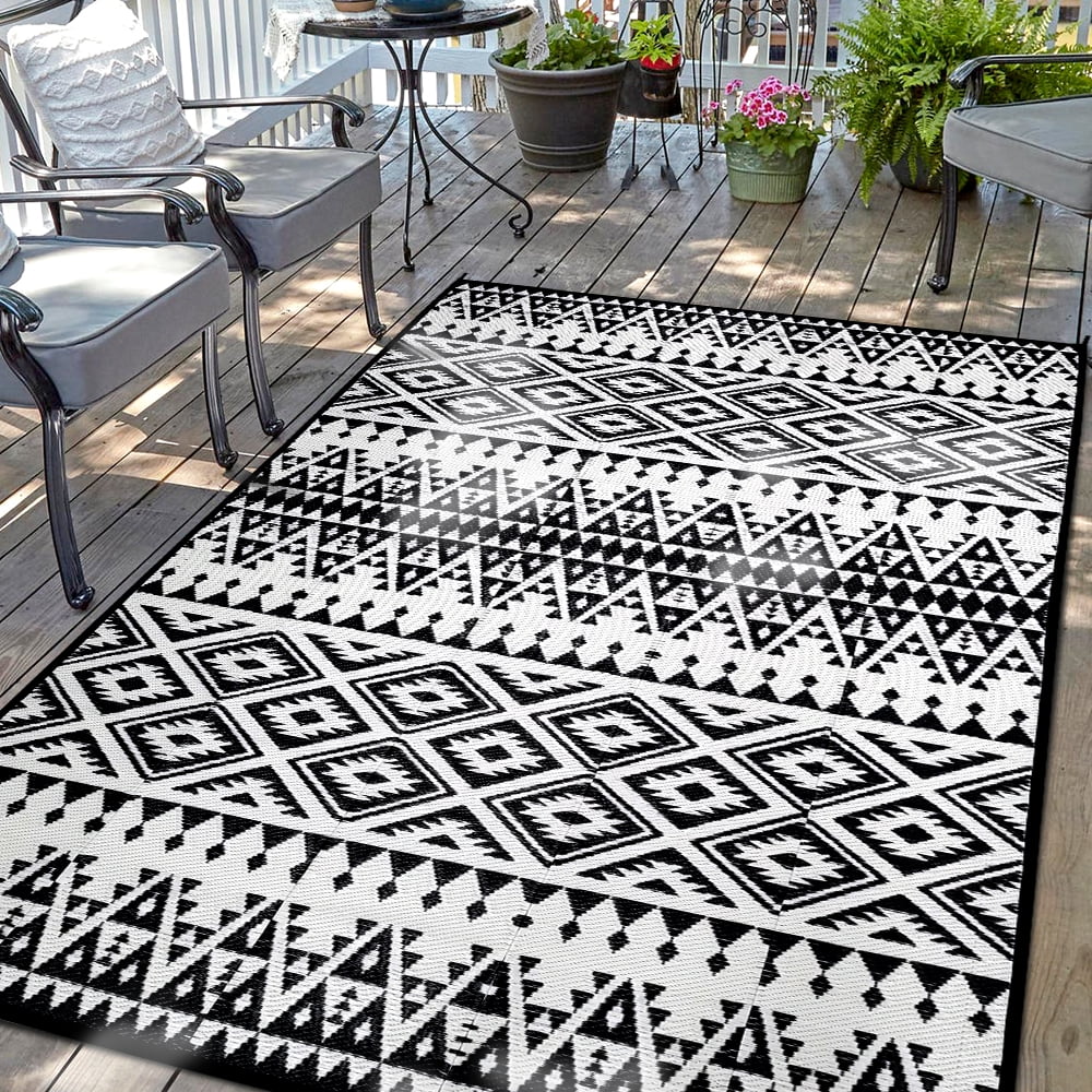 Durable, Waterproof and Reversible 6x9ft Outdoor Rug for Patio, Deck ...