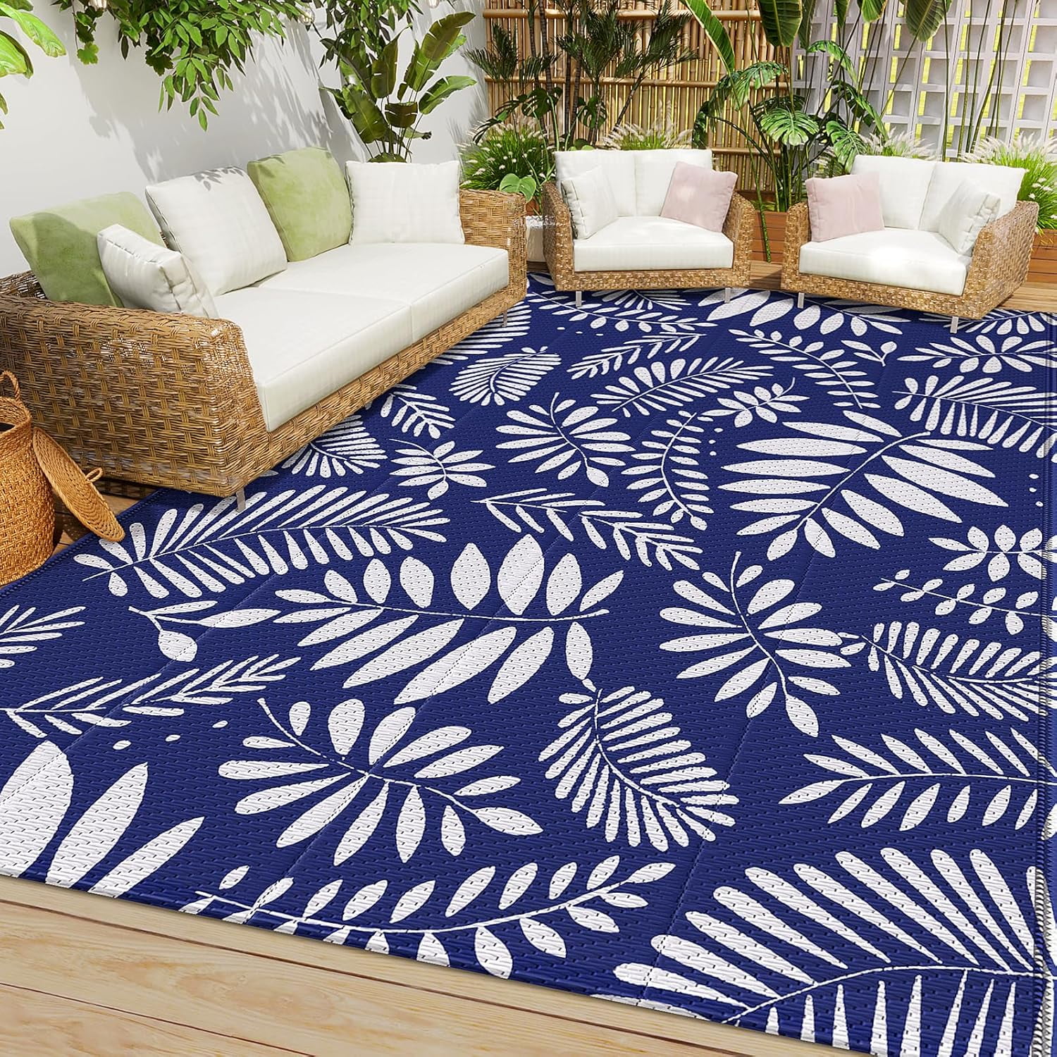 Outdoor Rug, Patio Rug, Plastic Straw Camping Rugs, Large Waterproof ...