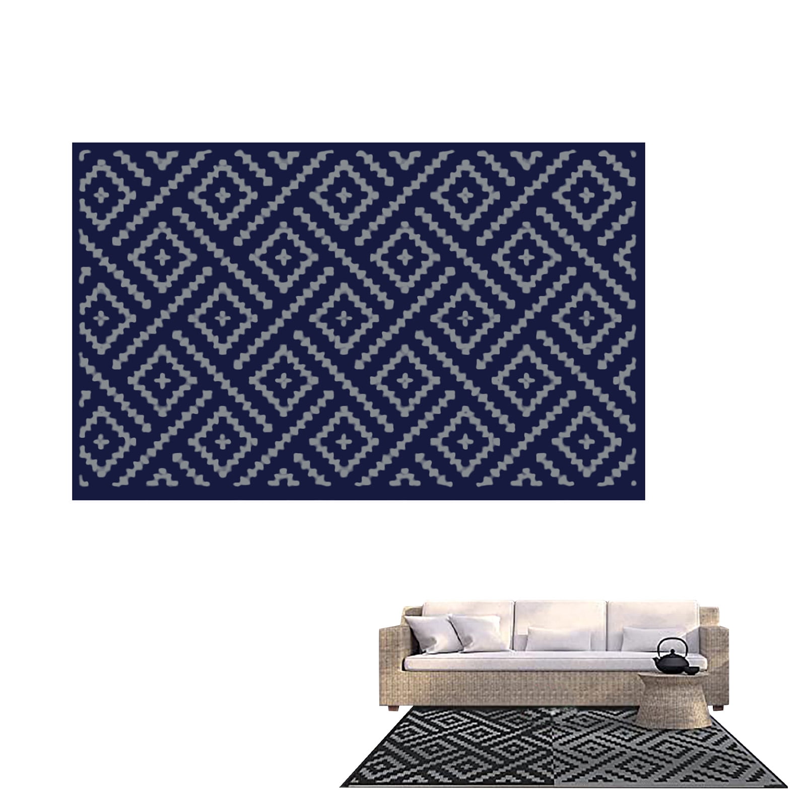 Outdoor Rug Reversible Patio Straw Rugs for Decor Outside Large RV ...