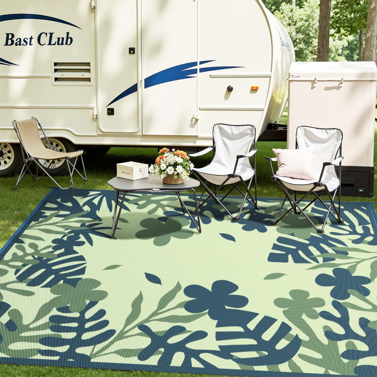 Outdoor Rug Waterproof 5x8 ft RV Outdoor Rug for Camping Picnic Mat ...