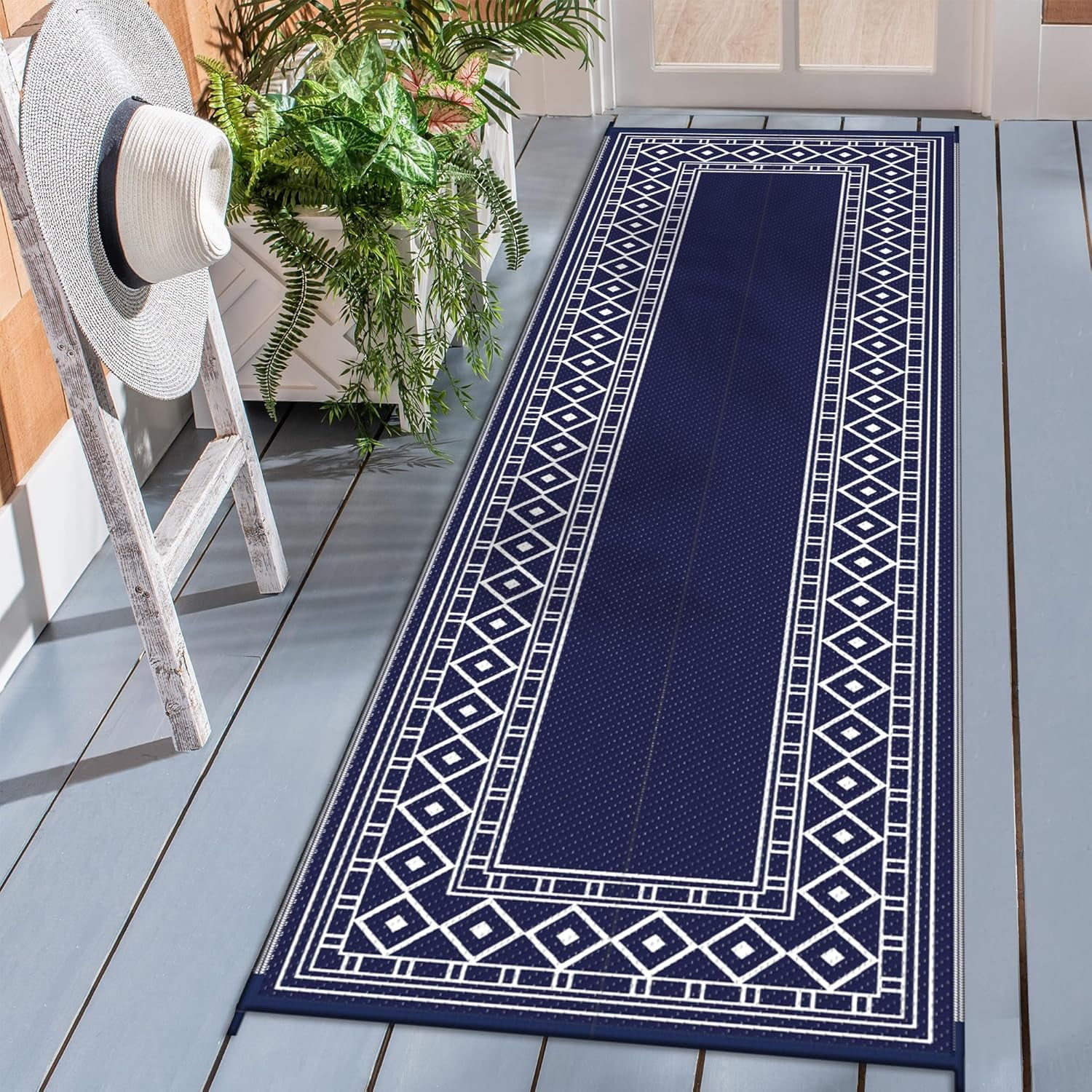 Outdoor Rug Waterproof 6' x 9' for Patio, Foldable Reversible Plastic ...