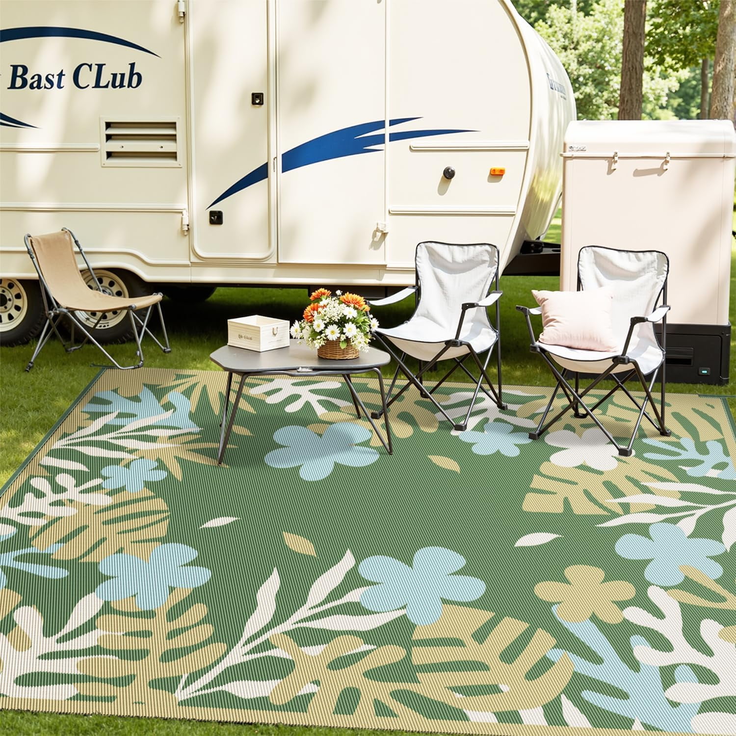 Outdoor Rug Waterproof 6x9 ft RV Outdoor Rug for Camping Picnic Mat ...