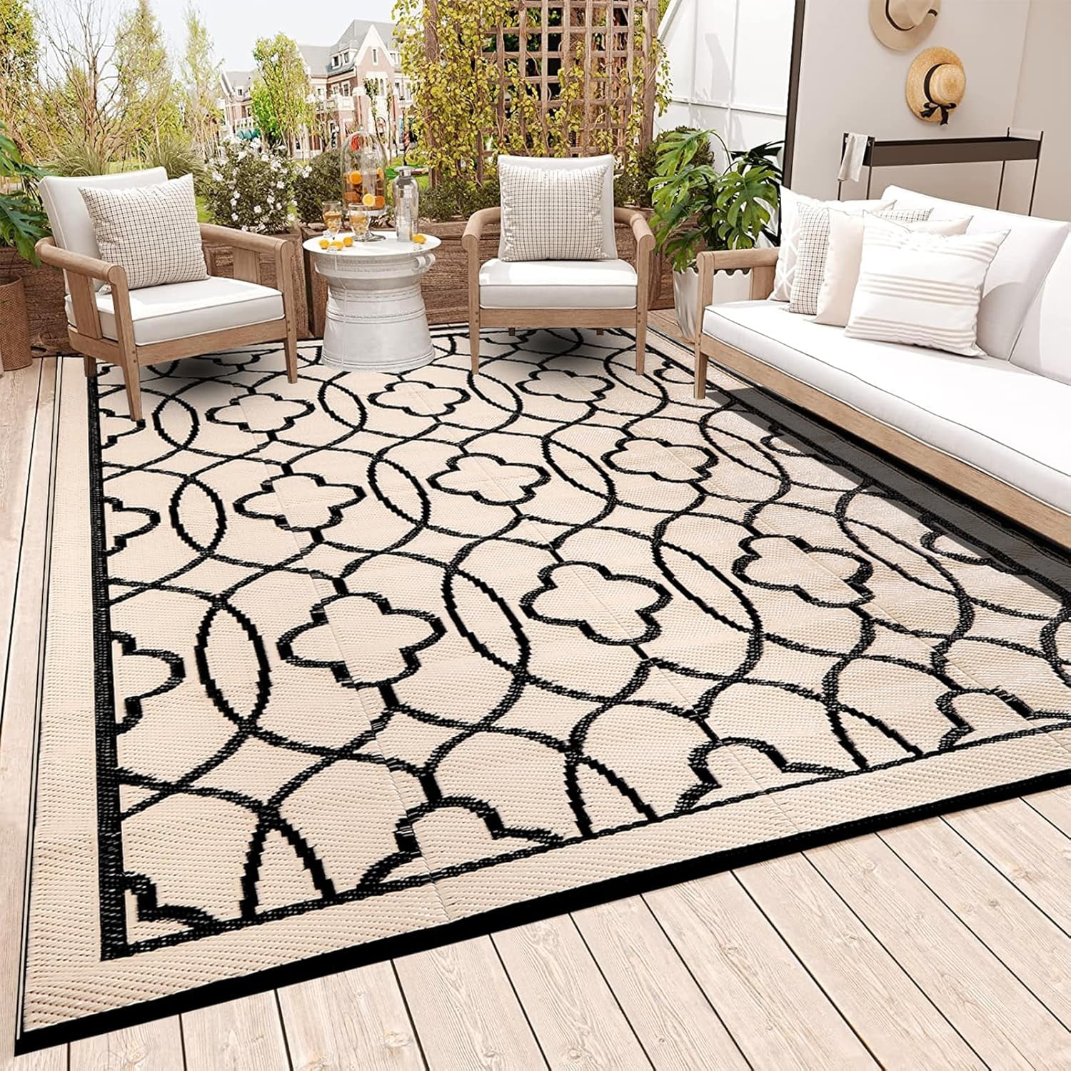 Outdoor Rug Waterproof 8x10 ft Outdoor Carpet Patio Rug Mat Reversible ...