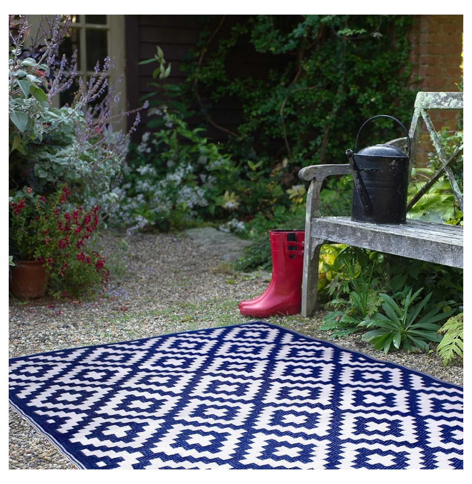 Outdoor Rug - Waterproof, Fade Resistant, Reversible - Premium Recycled ...