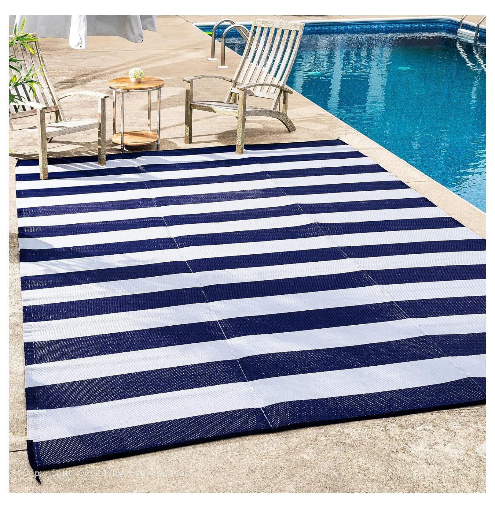 Great Description About Blue Striped Outdoor Rug