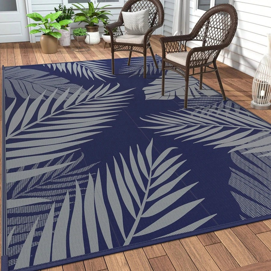 Outdoor Rug Waterproof for Patios Clearance, Reversible Outdoor Plastic ...