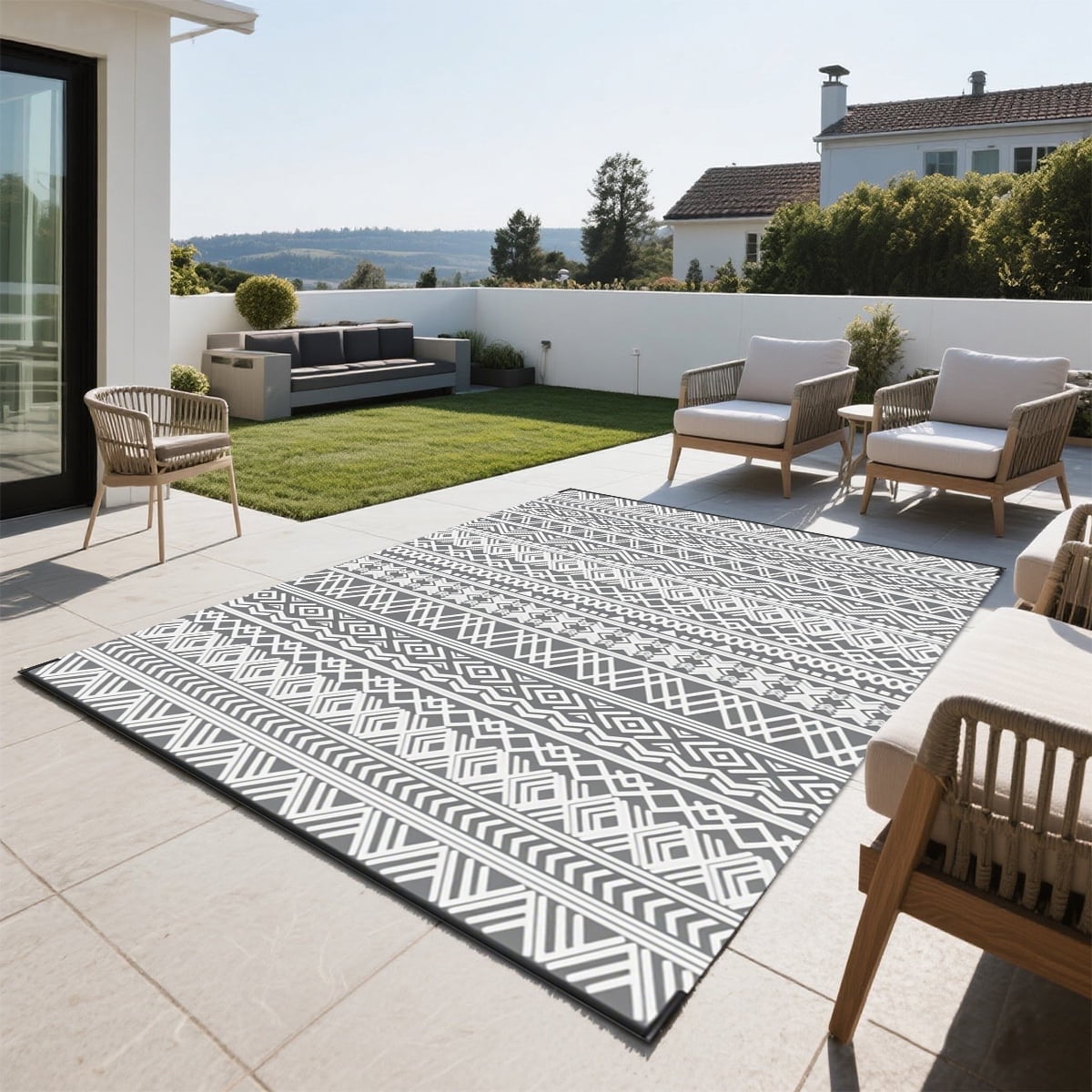 Outdoor Rug, Waterproof Plastic Outdoor Patio Carpet Mat, Bohemian ...