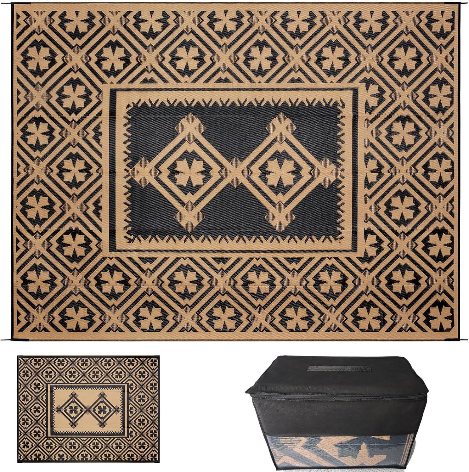 Outdoor Rugs 9x12 for Patios Clearance Brown Outdoor Plastic Straw Rug ...