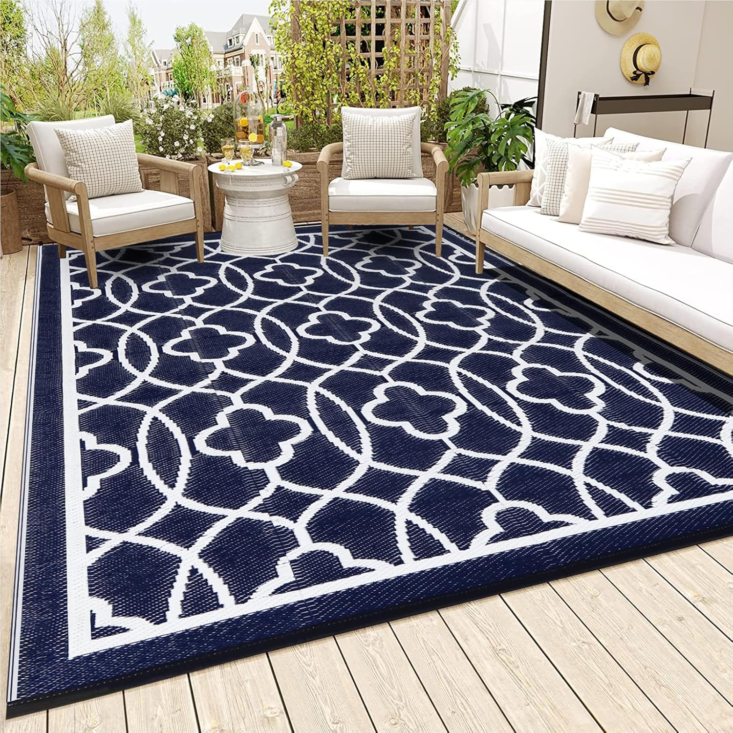 Outdoor Rugs 9x12 for Patios Clearance - Waterproof Reversible Indoor ...