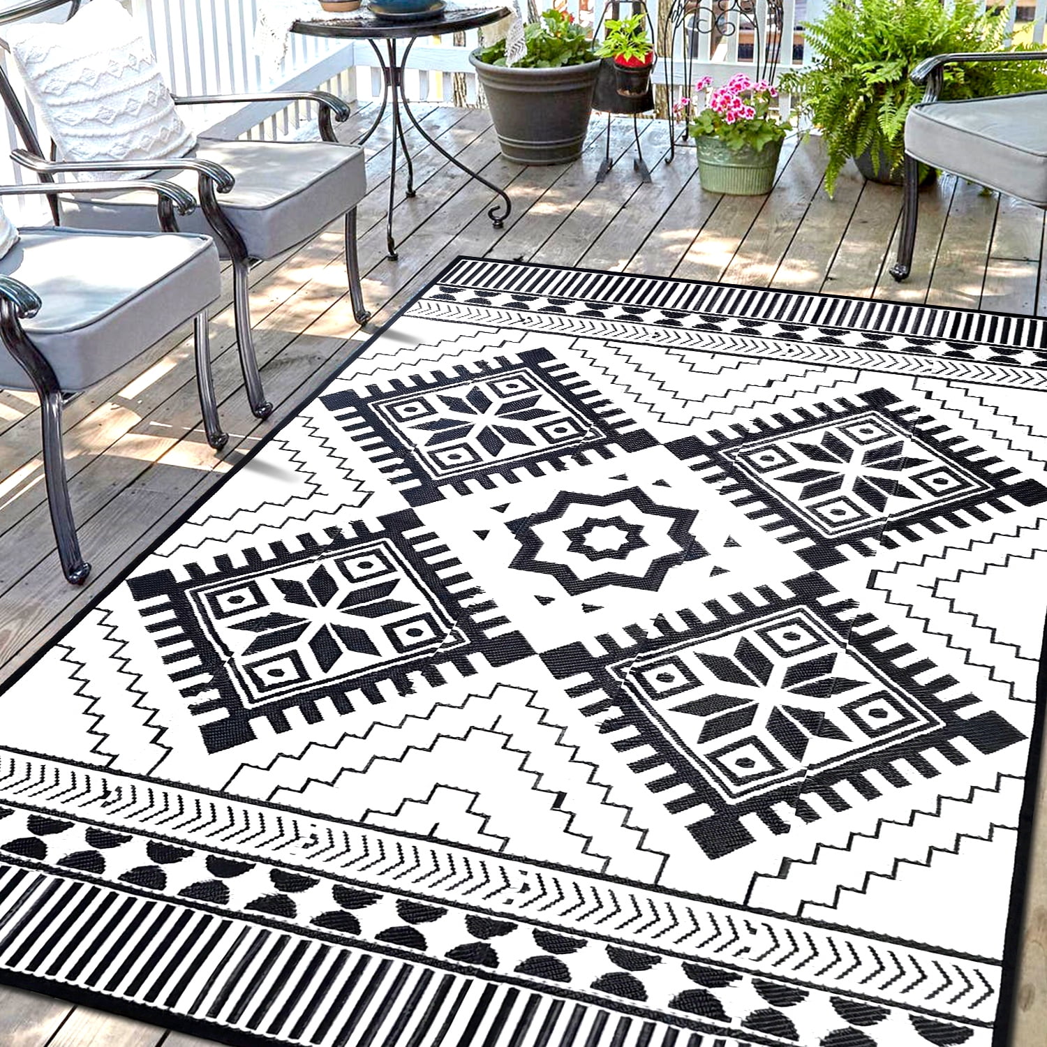 6x9ft Large Outdoor Rug, Reversible, Waterproof, Portable, Ideal for ...