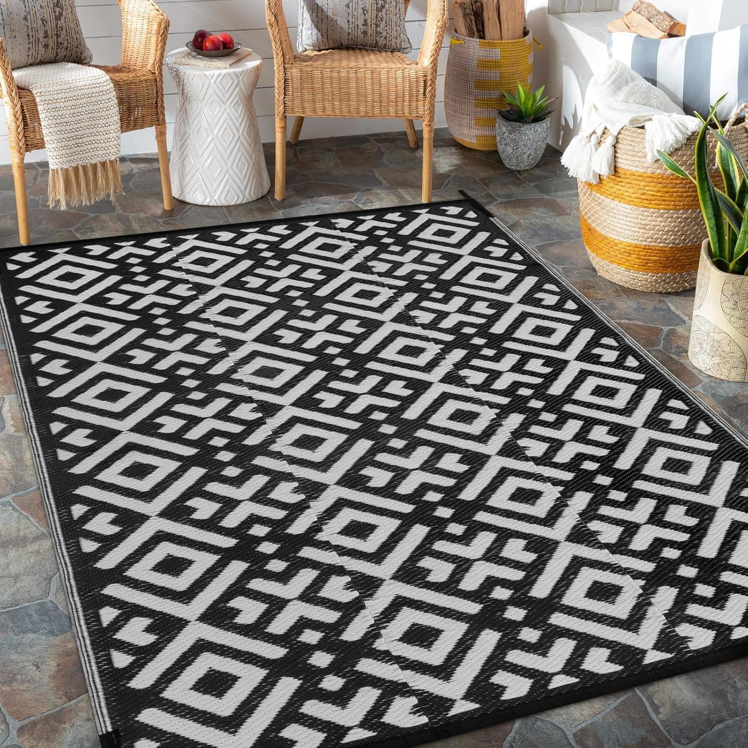 Outdoor Rugs Waterproof, 6x9 Outdoor Rugs for Patios Clearance, Large ...