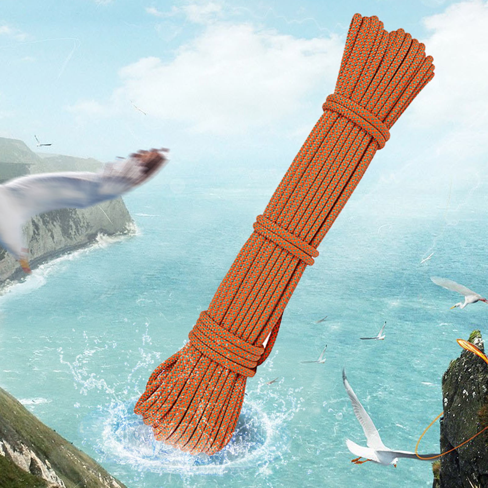 Outdoor Safety Rope High-strength Low Slip Rate Polyester Climbing 6MM ...