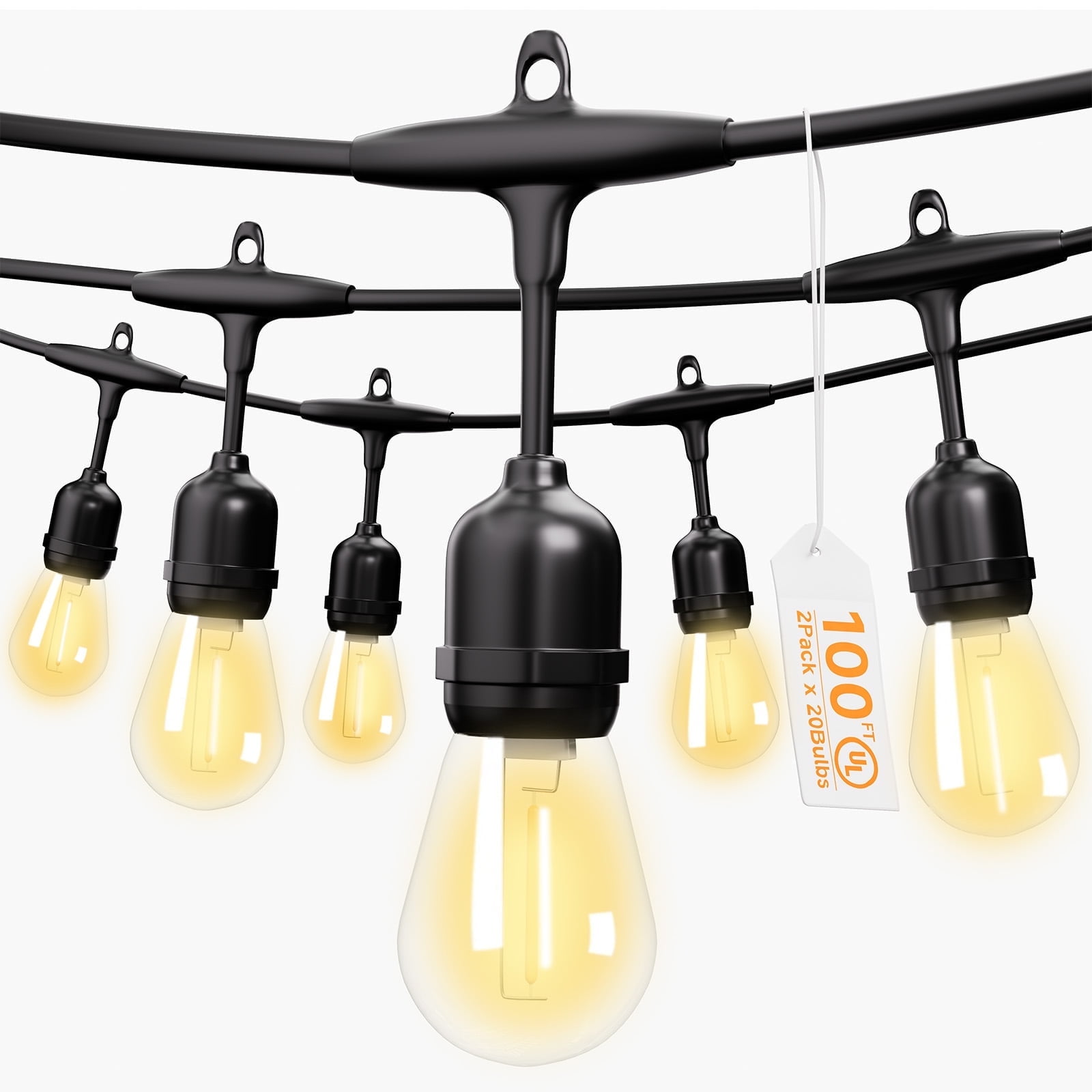 Outdoor Safety String Lights 100FT - 24V 20W Commercial Grade Low ...