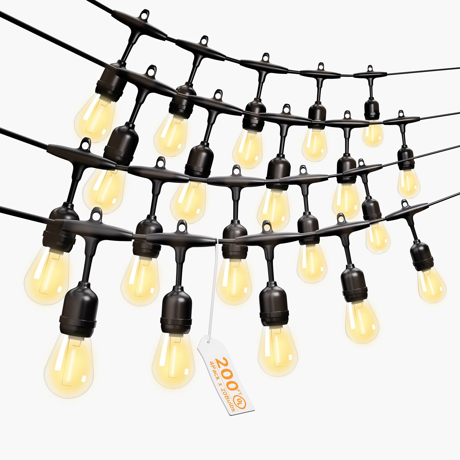 Outdoor Safety String Lights 200FT - 24V 20W Commercial Grade Low ...