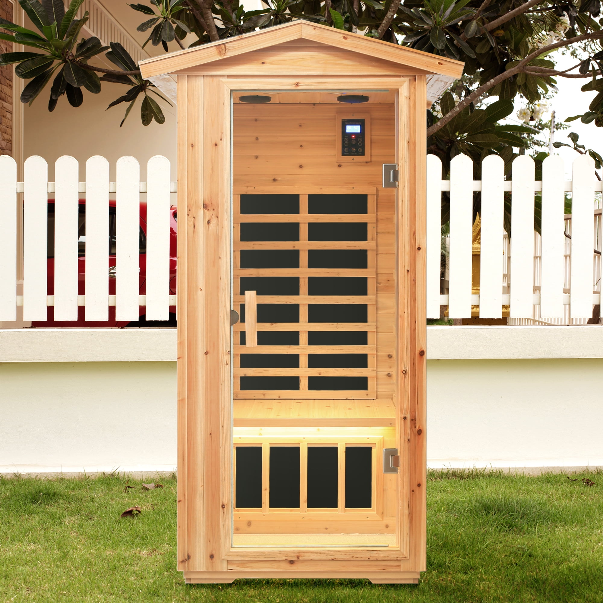 Outdoor Sauna 1 Person Infrared Sauna, Infrared Saunas for Home, 1560W ...