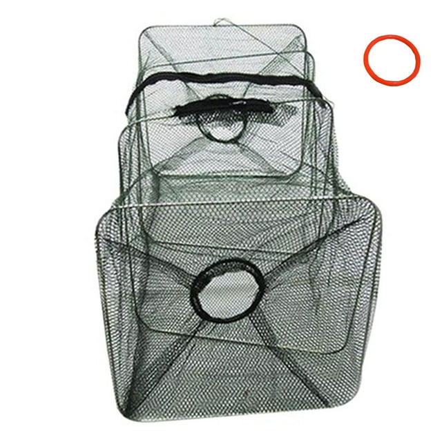 Kyusrd Fish Trap Net Fishing Gear Crab Prawn Shrimp Crayfish Lobster Crawdad Foldable - Walmart.com