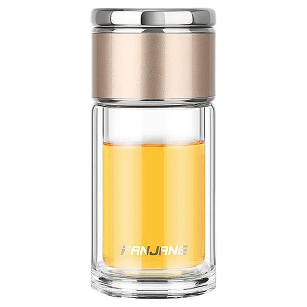 Kyusrd Men's Office Mini Portable Tea Separation Tea Cup Double Glass ...