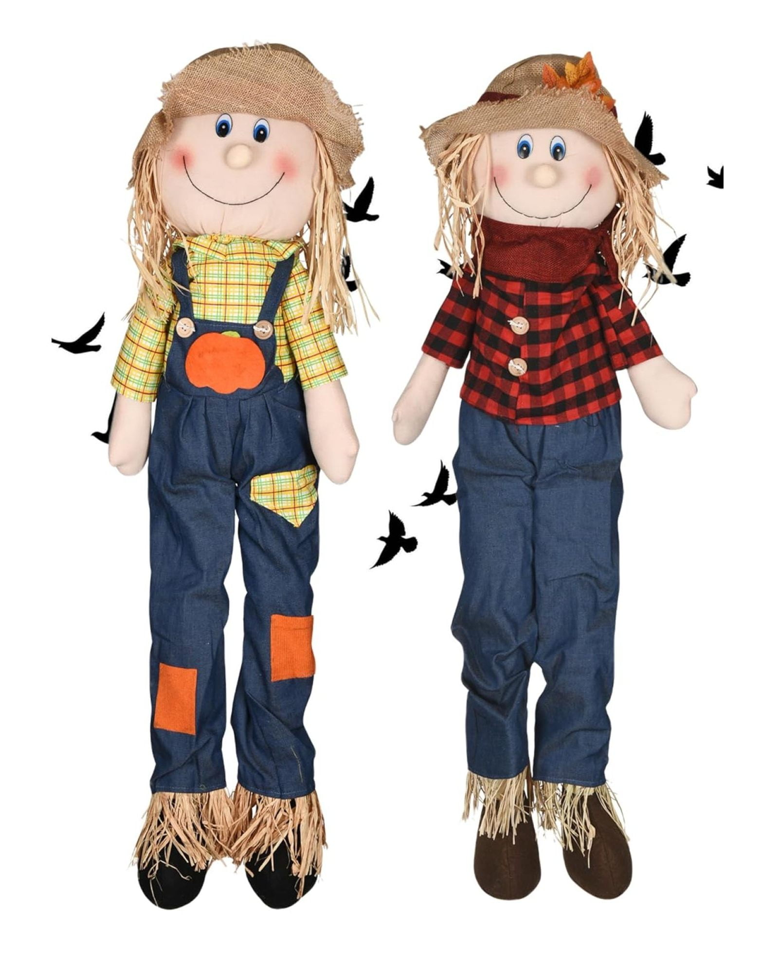 Outdoor Scarecrows Life Size (Set of 2, 12" x 38") - Realistic Hand ...