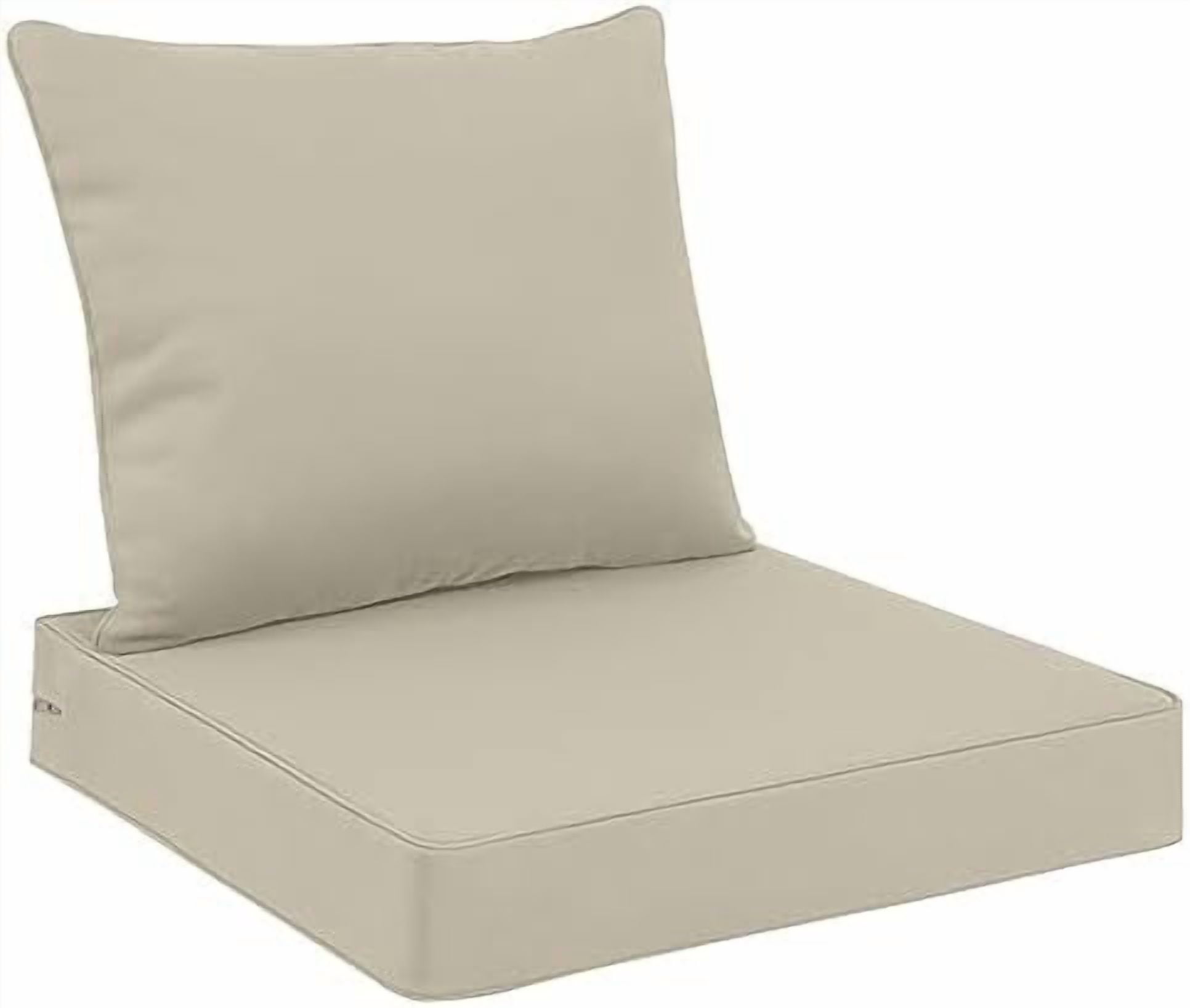 Outdoor Seat Cushion Set 24 x 24 Inch Waterproof & Fade Resistant Patio ...