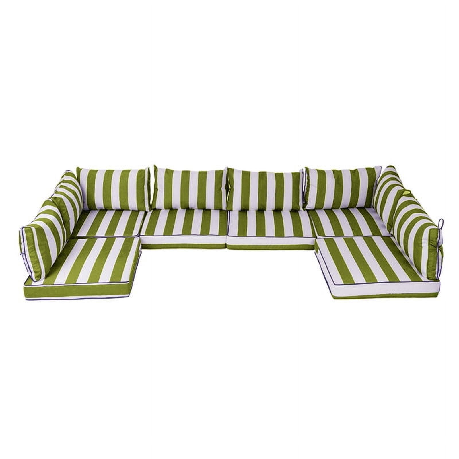 Outdoor Sectional Cushions, 6 Seat Patio Sectional Cushions, 4" Foam ...