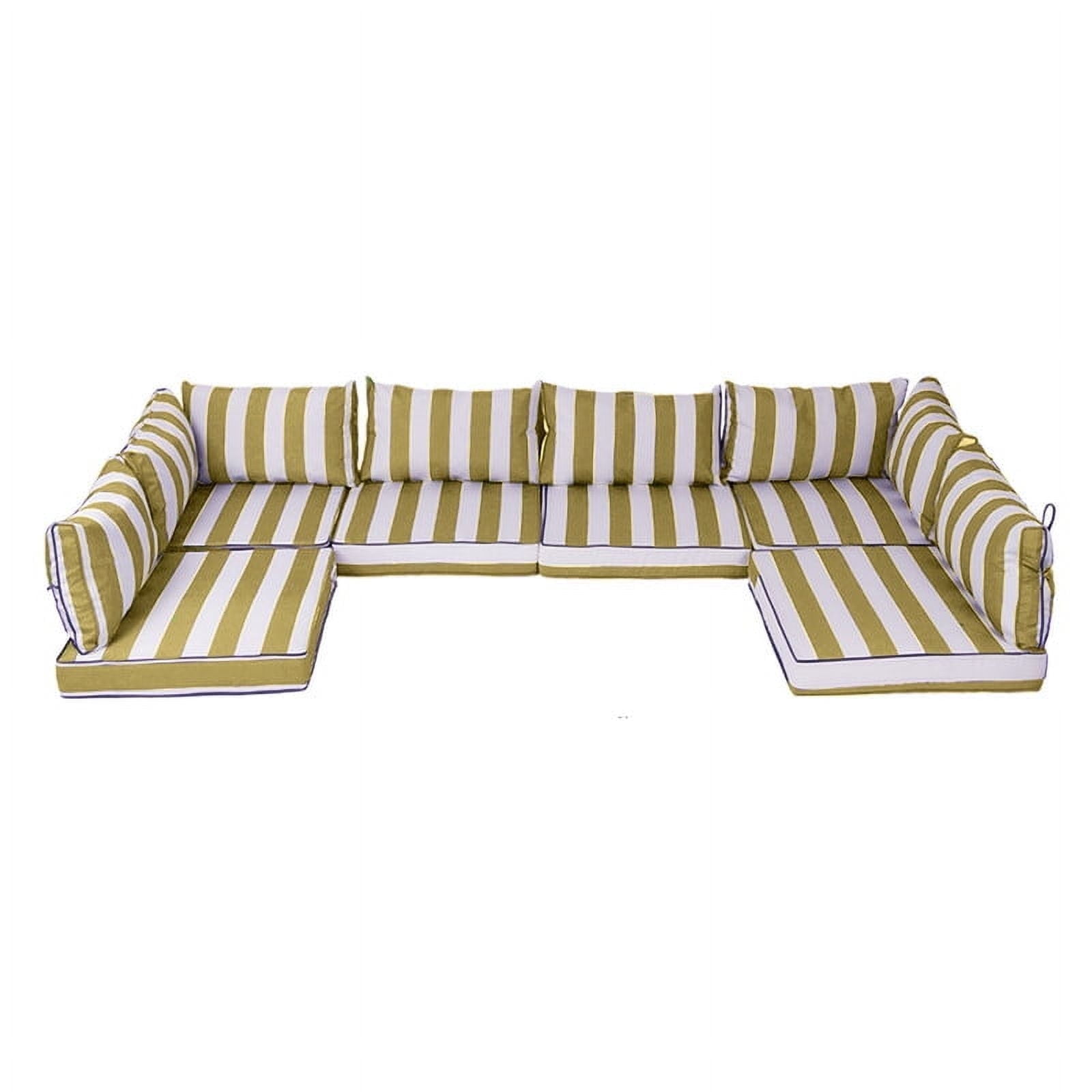 Outdoor Sectional Cushions, 6 Seat Patio Sectional Cushions, 4" Foam ...