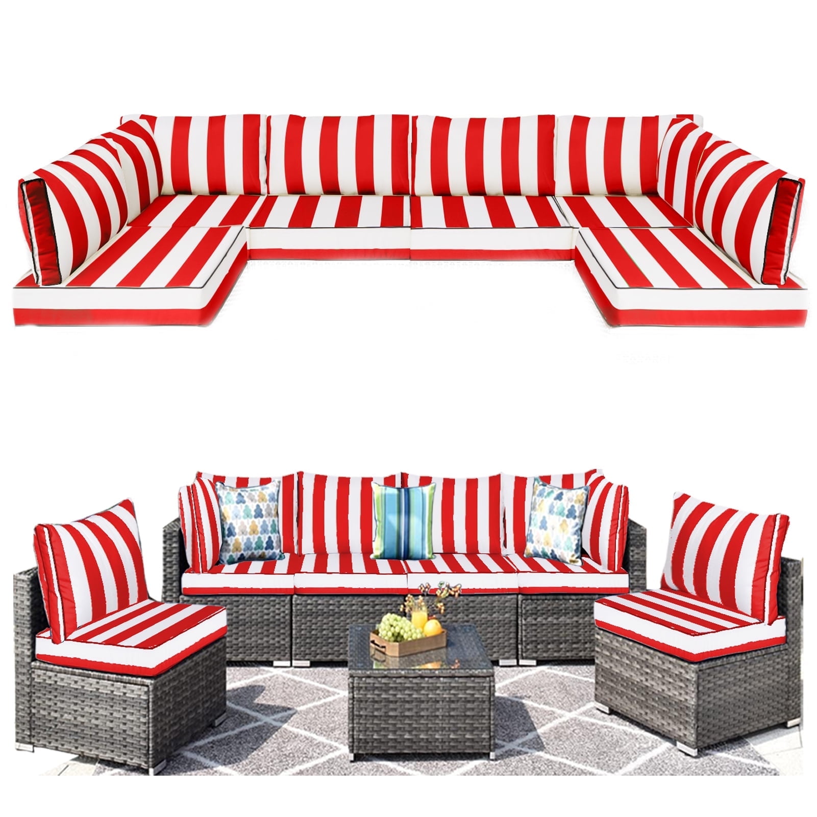 Outdoor Replacement Cushions for Patio Furniture, Patio Sectional ...