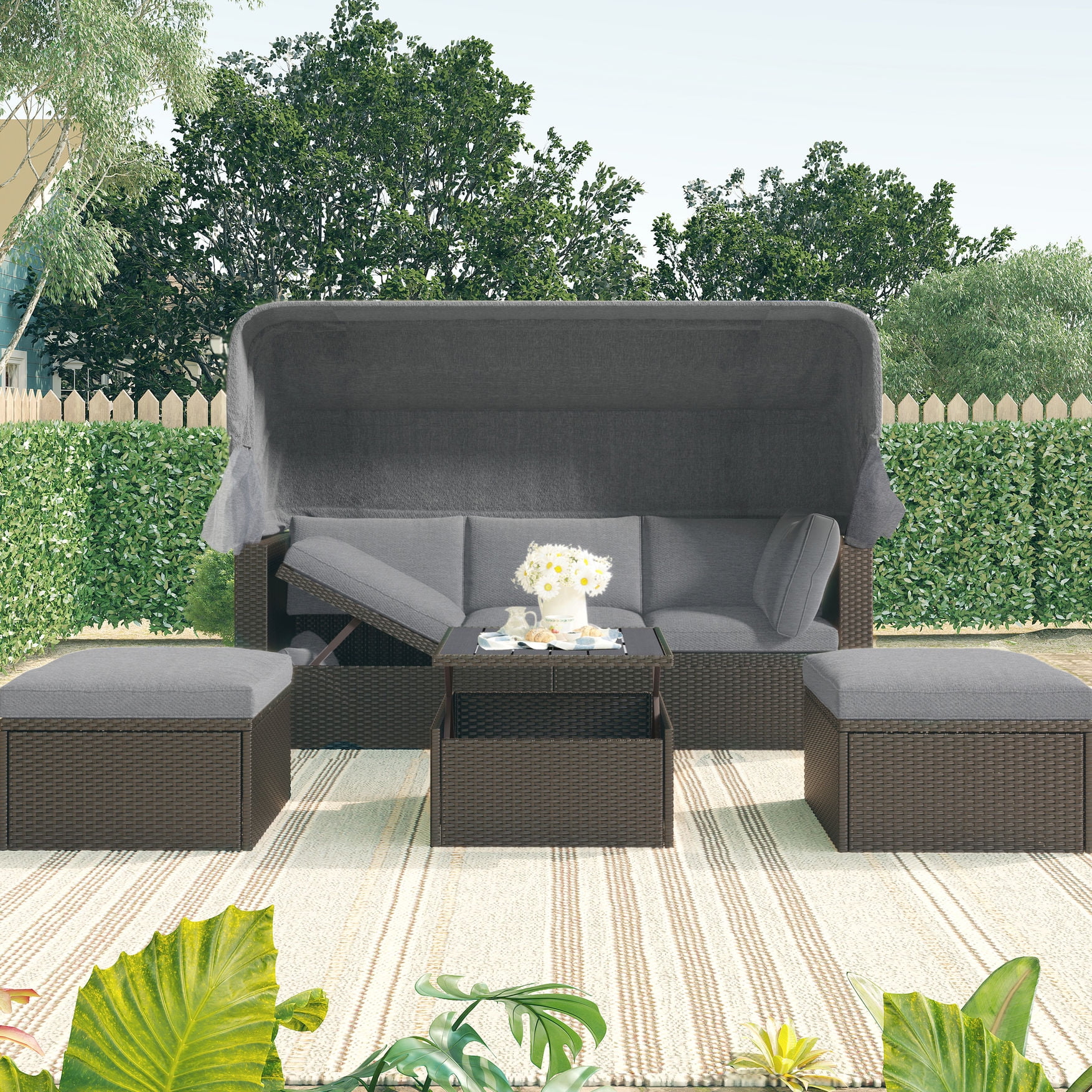 Outdoor Sectional Seating / Retractable Canopy, 700 - Pound Sofa ...