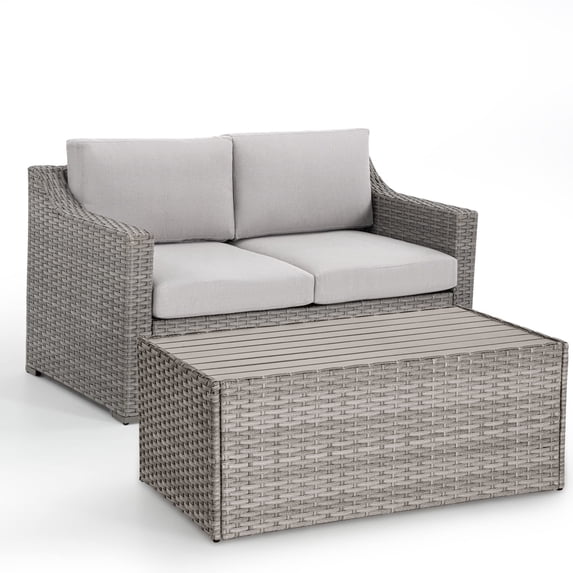 Outdoor Sectional Sofa Patio Conversation Set, Wicker Outdoor Furniture ...