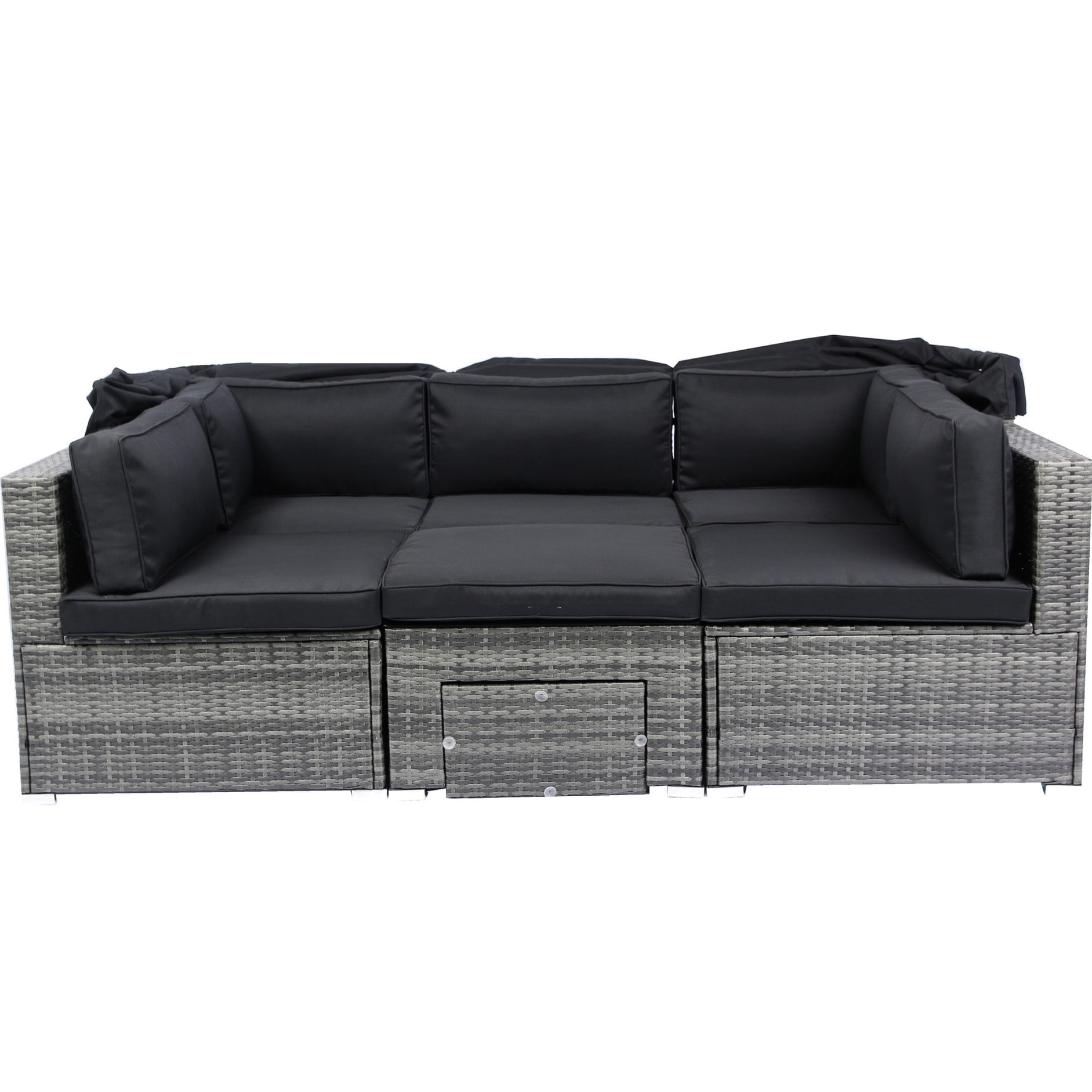 Outdoor Sectional Sofa Set | Retractable Canopy for Variable Sun ...