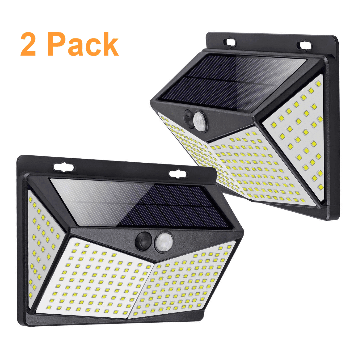 2 Pack Outdoor Security Wall Light, 208 LED Solar Motion Sensor Lights ...