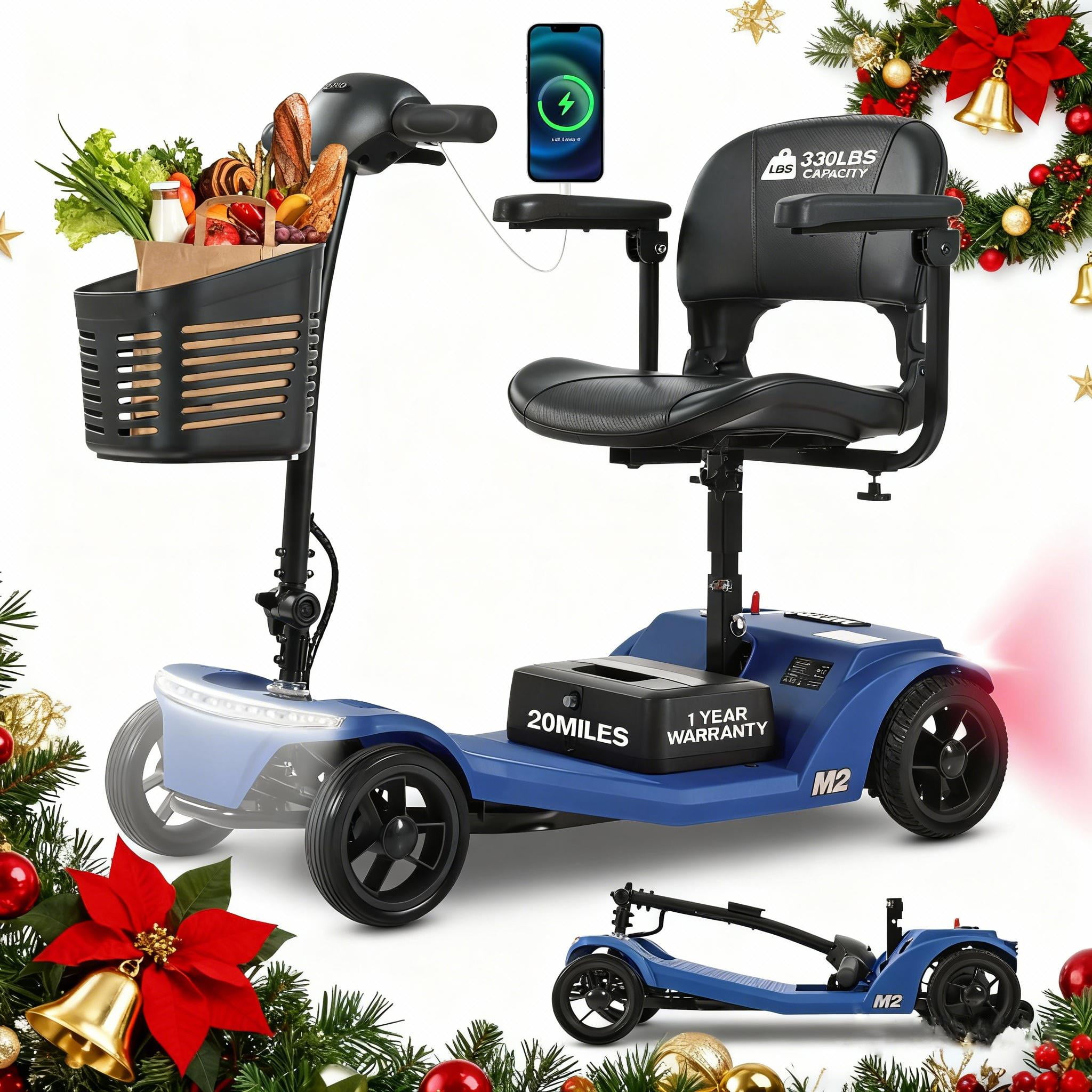 Segmart 4 Wheels Mobility Scooter, Mobility Scooter for Seniors and ...