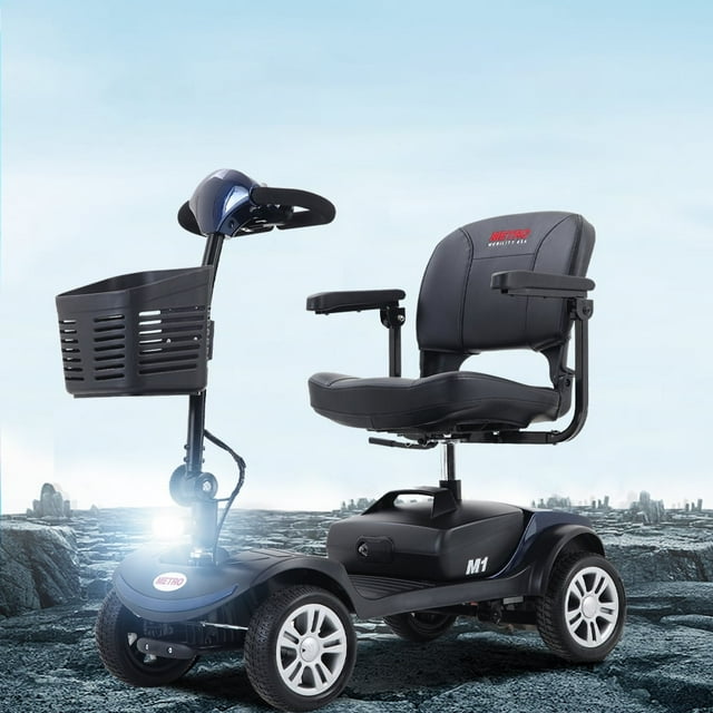 Outdoor Seniors Mobility Scooters for Adults, 4 Wheel Electrical Scooter with Detachable Basket ...