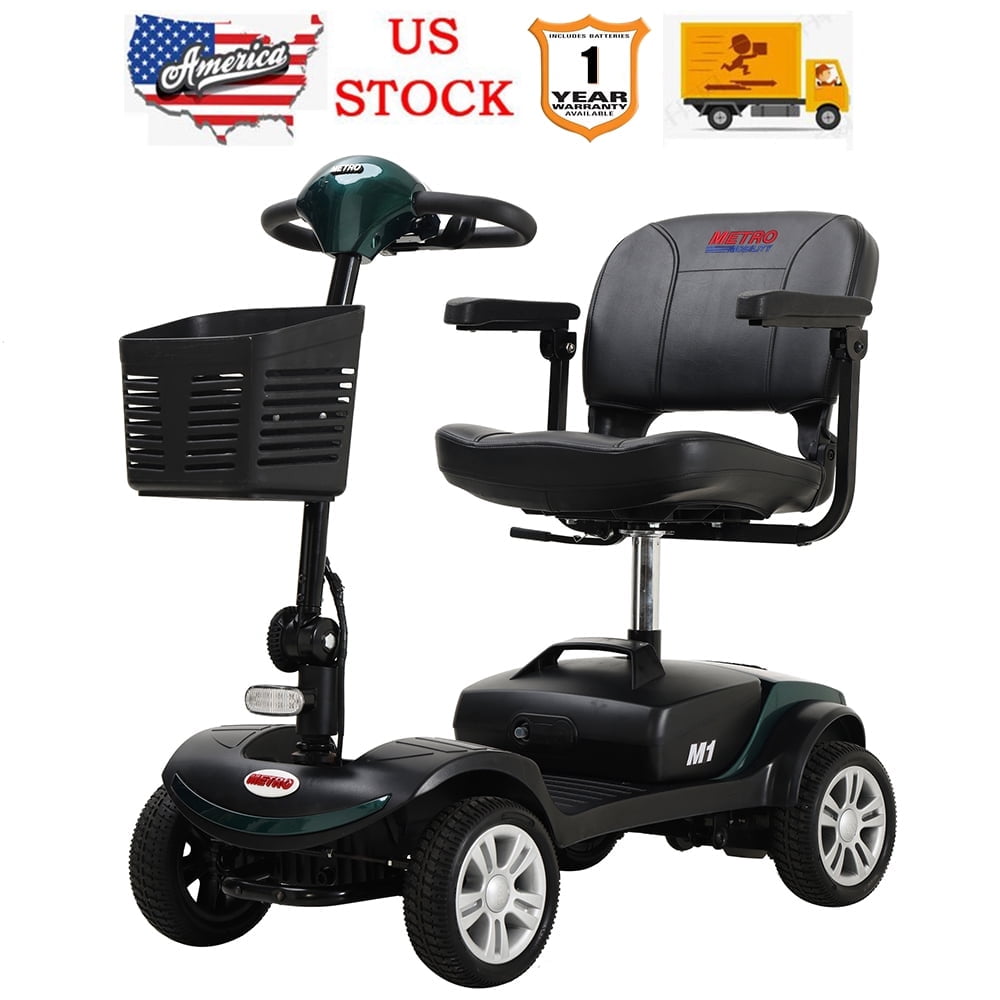Outdoor Seniors Mobility Scooters for Adults, 4 Wheel Electrical Scooter with Detachable Basket ...