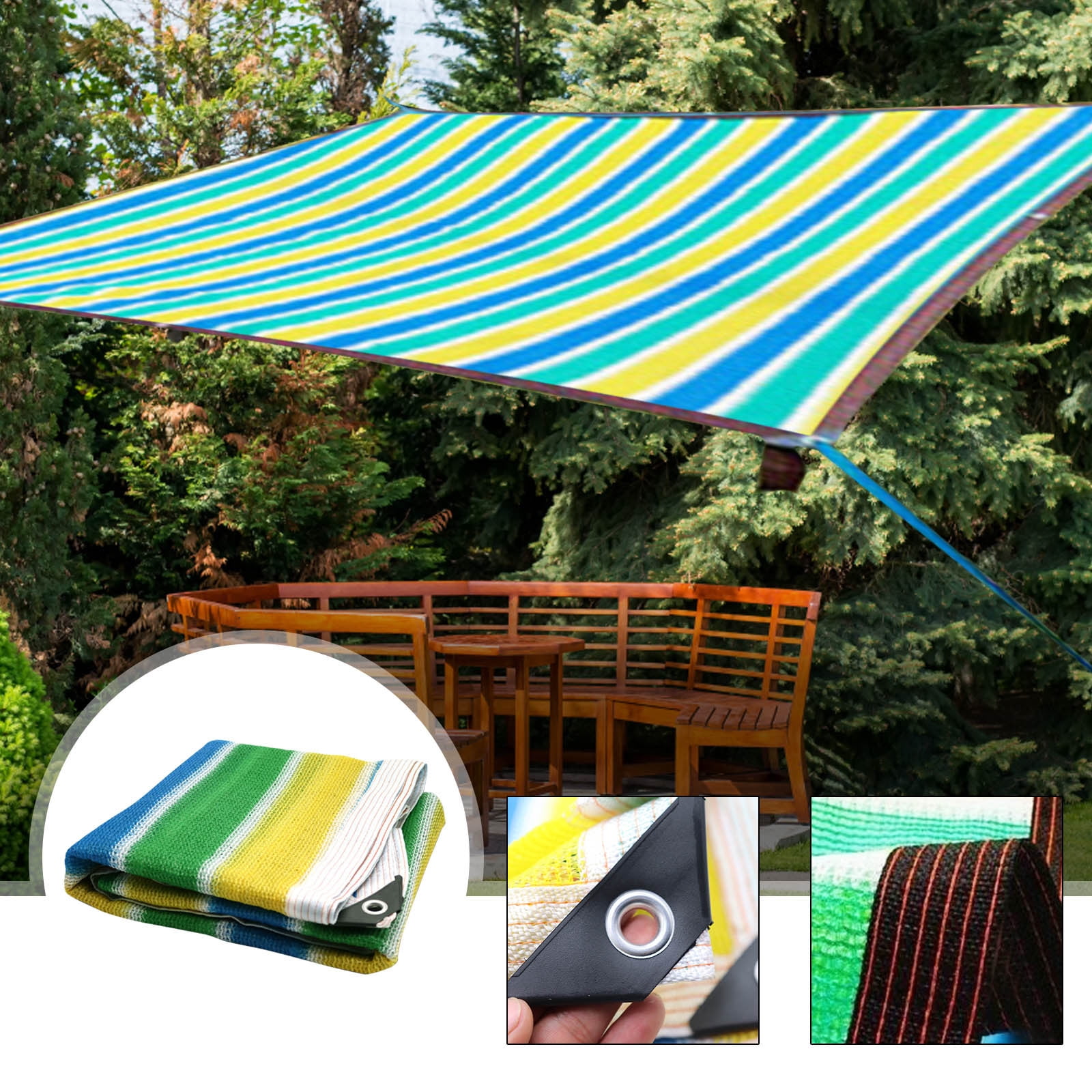 Outdoor Shade Canopy - Reinforced Sun Block Sail, Easy-Install ...