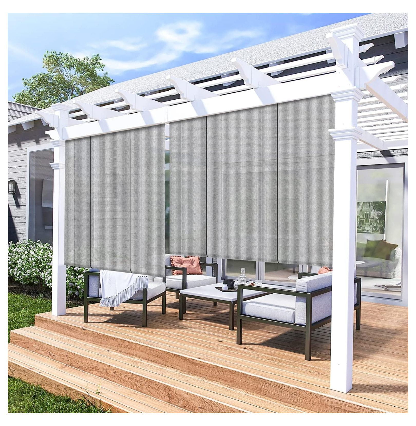 Outdoor Shade, Roll Up Shade Blind Sun Shade for Patio Porch Back Yard ...