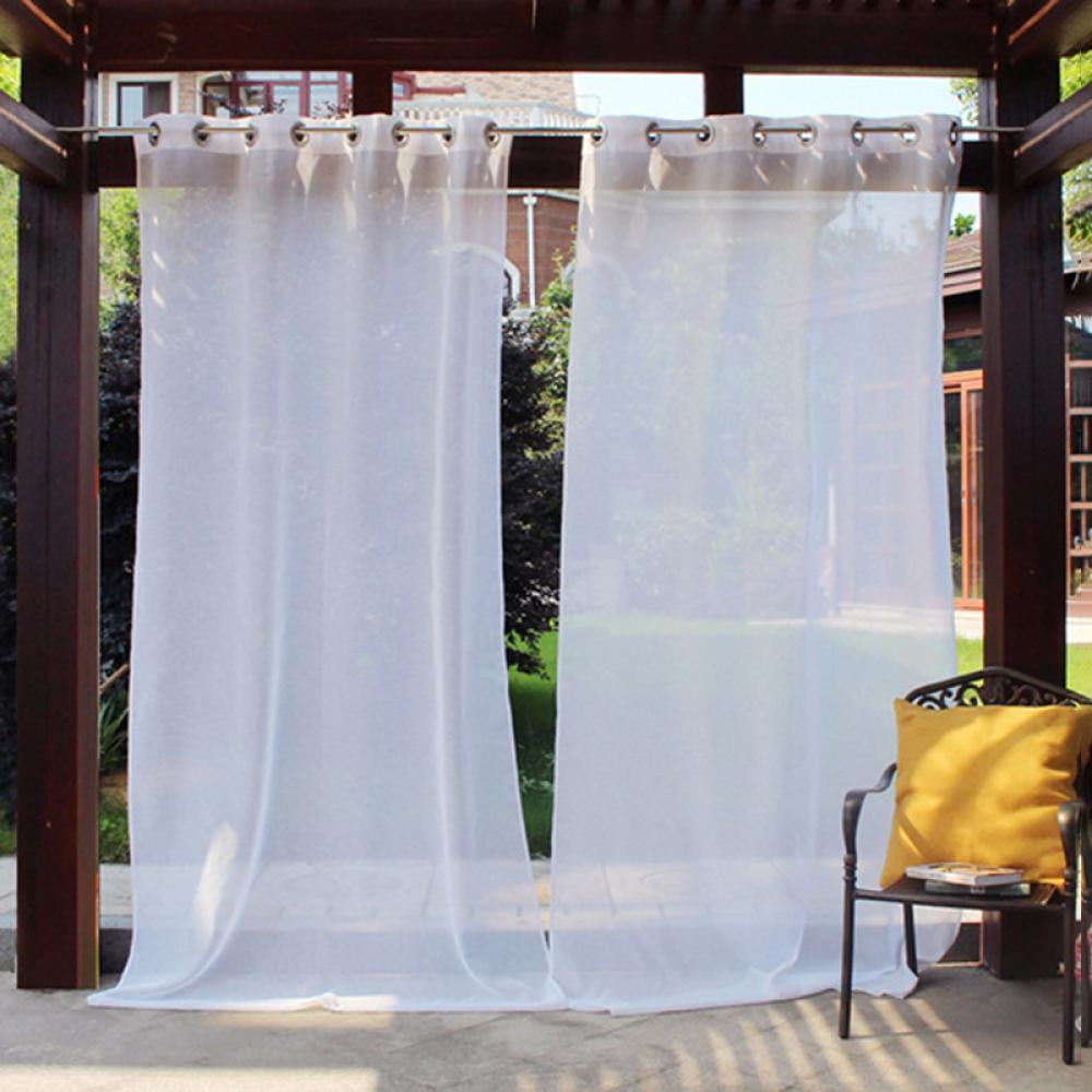 Outdoor Sheer Curtain for Patio Waterproof Wind Blowing Curtains Panels ...