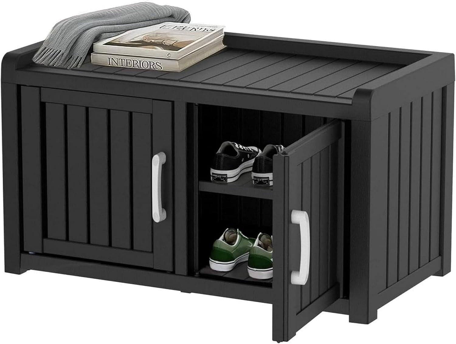 Outdoor Shoe Cabinet, Freestanding Storage Bench with Adjustable ...