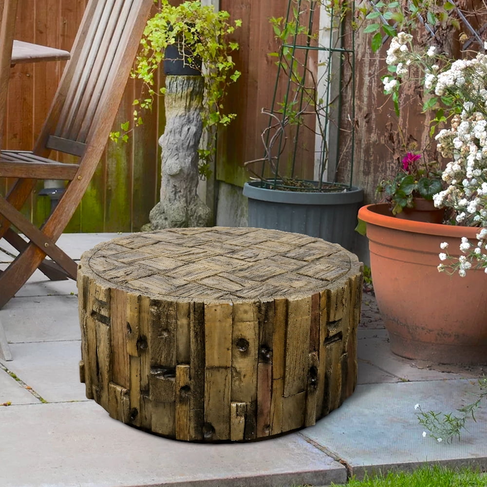 Outdoor Side Table, 18.5" Brown Outdoor End Tables for Patio, Accent ...