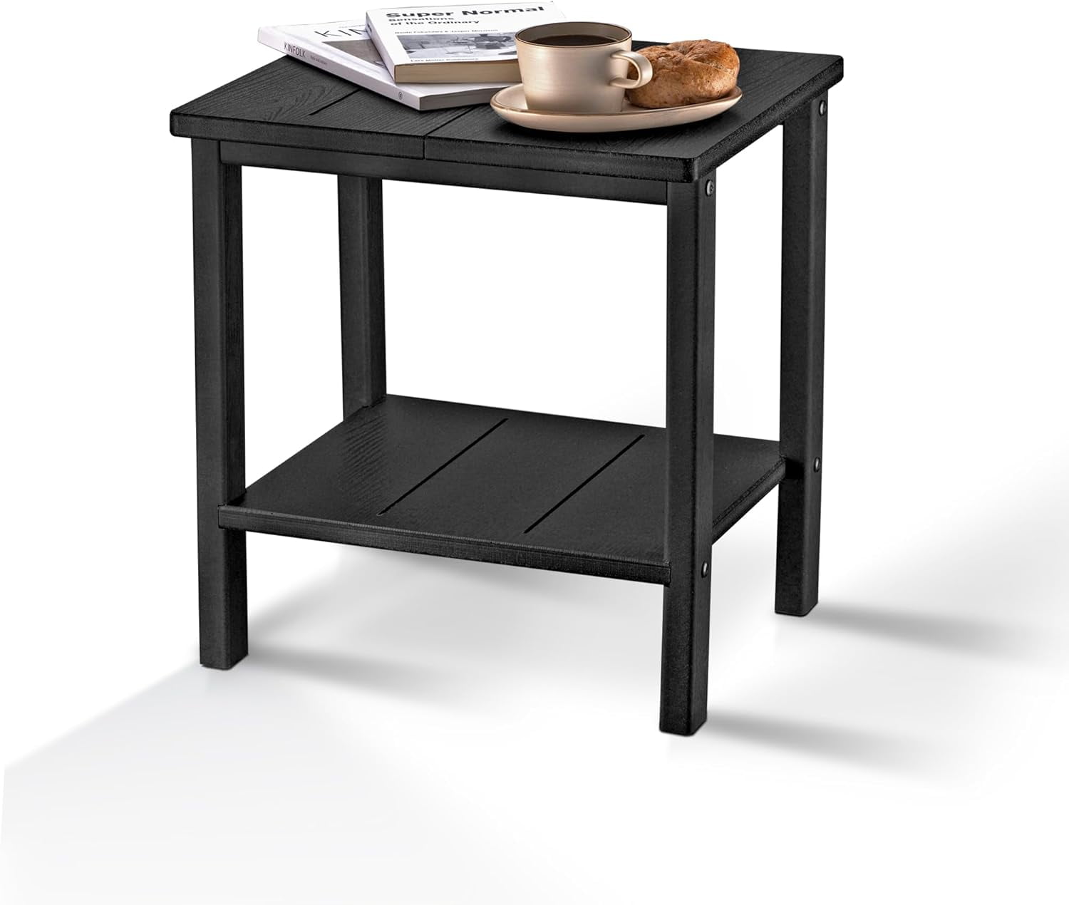 Outdoor Side Table,2-Tier Adirondack Table Small Side Table for Patio ...